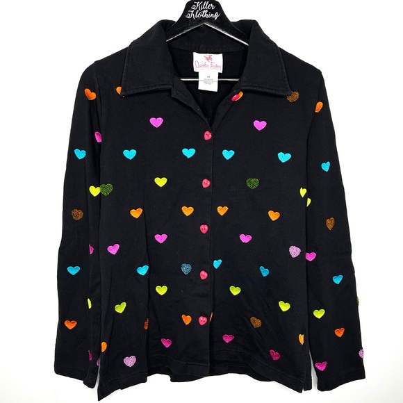 Vintage | Tops | Vintage Rainbow Heart Button Down Long Sleeve | Poshmark